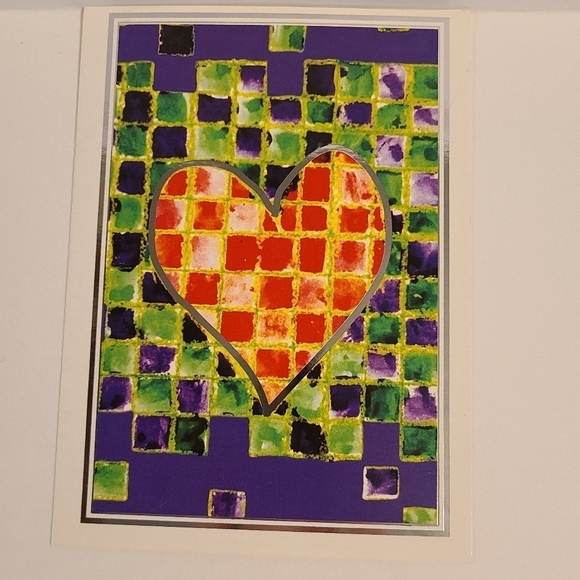 Party Supplies | Vintage Colorblock Pixelated Metallic Heart Get Well ...